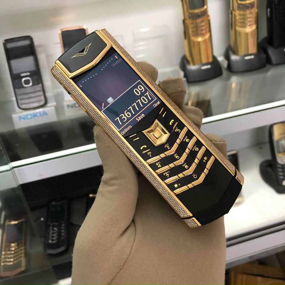 Vertu Signature S Rose Gold Đính Kim Chính Hãng - Di Động Cổ
